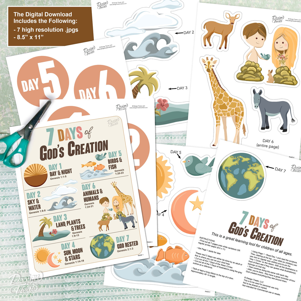 GROUP LICENSE - 7 Days of God's Creation Bible Lesson For Kids (digita ...