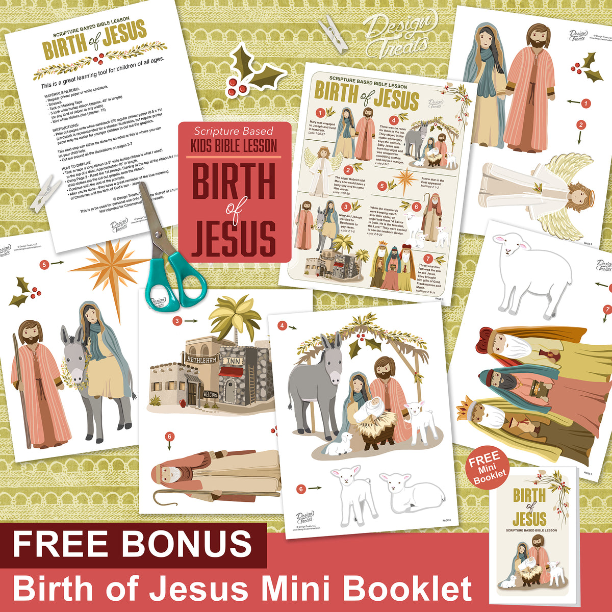 Jesus Birth Nativity Kids Activities (digital download) – Design Treats