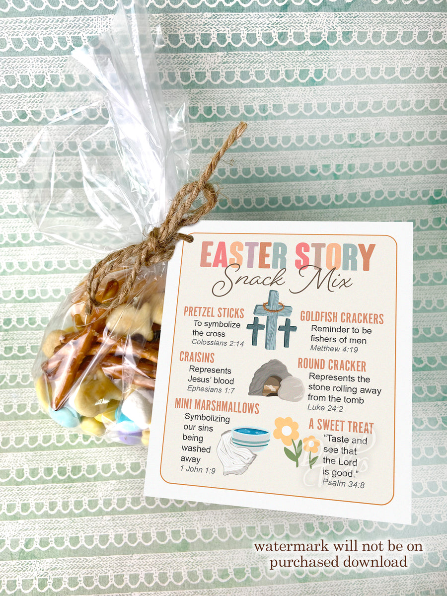 Easter Story Snack Mix Printable (digital download) – Design Treats